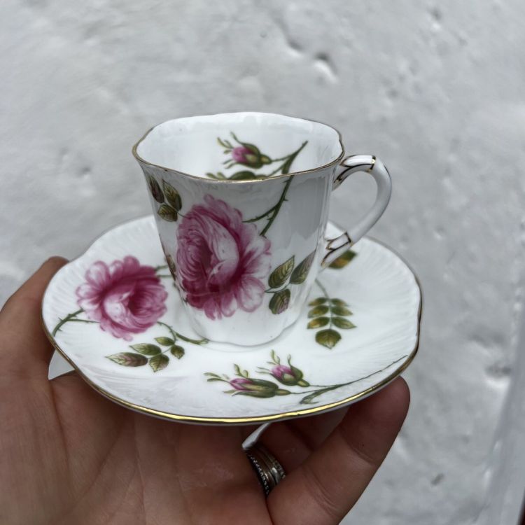 Кофейная пара 100 мл Shelley Rambler Rose фарфор Англия в интернет ...